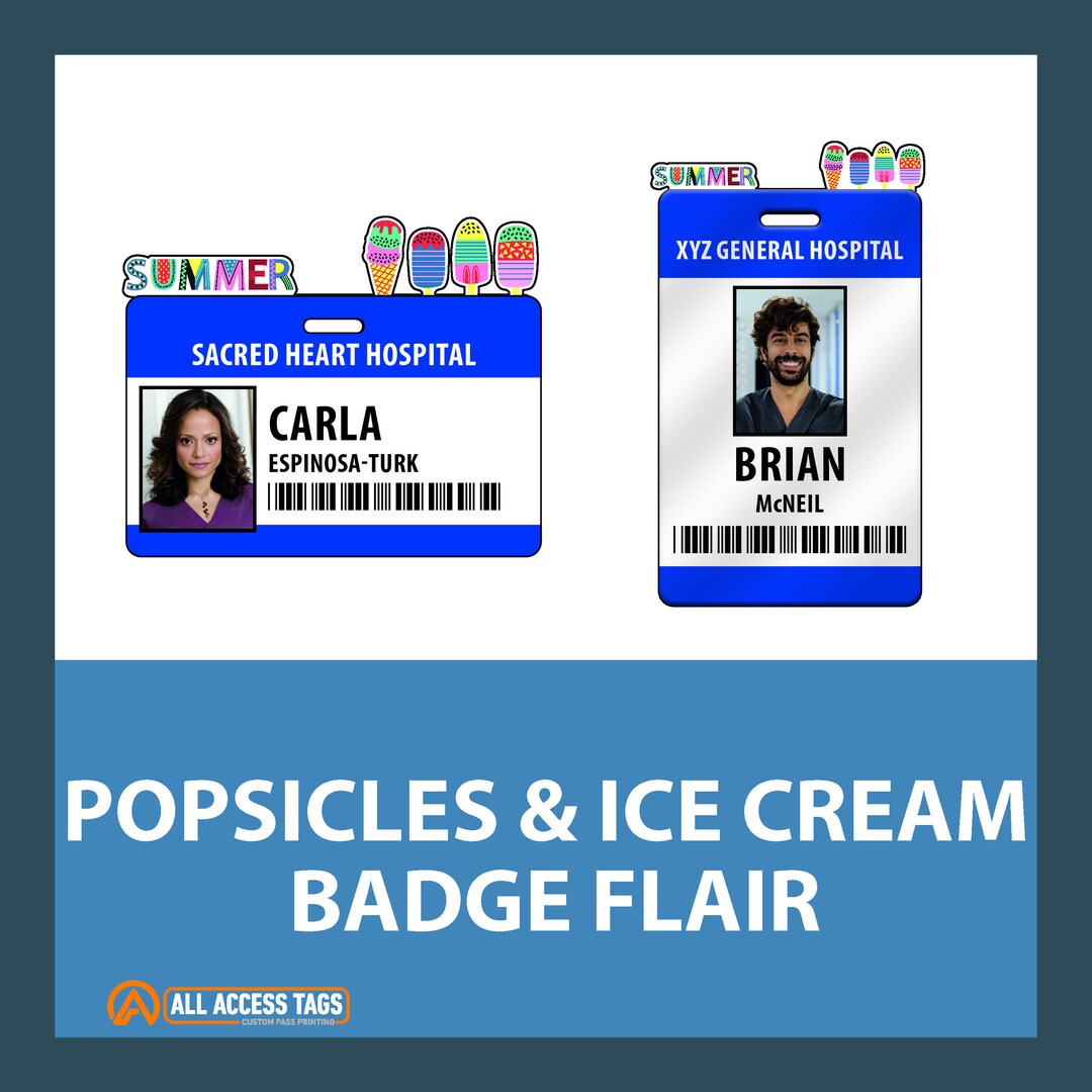 Popsicles and Ice Cream Badge Topper & Badge Flair - Etsy