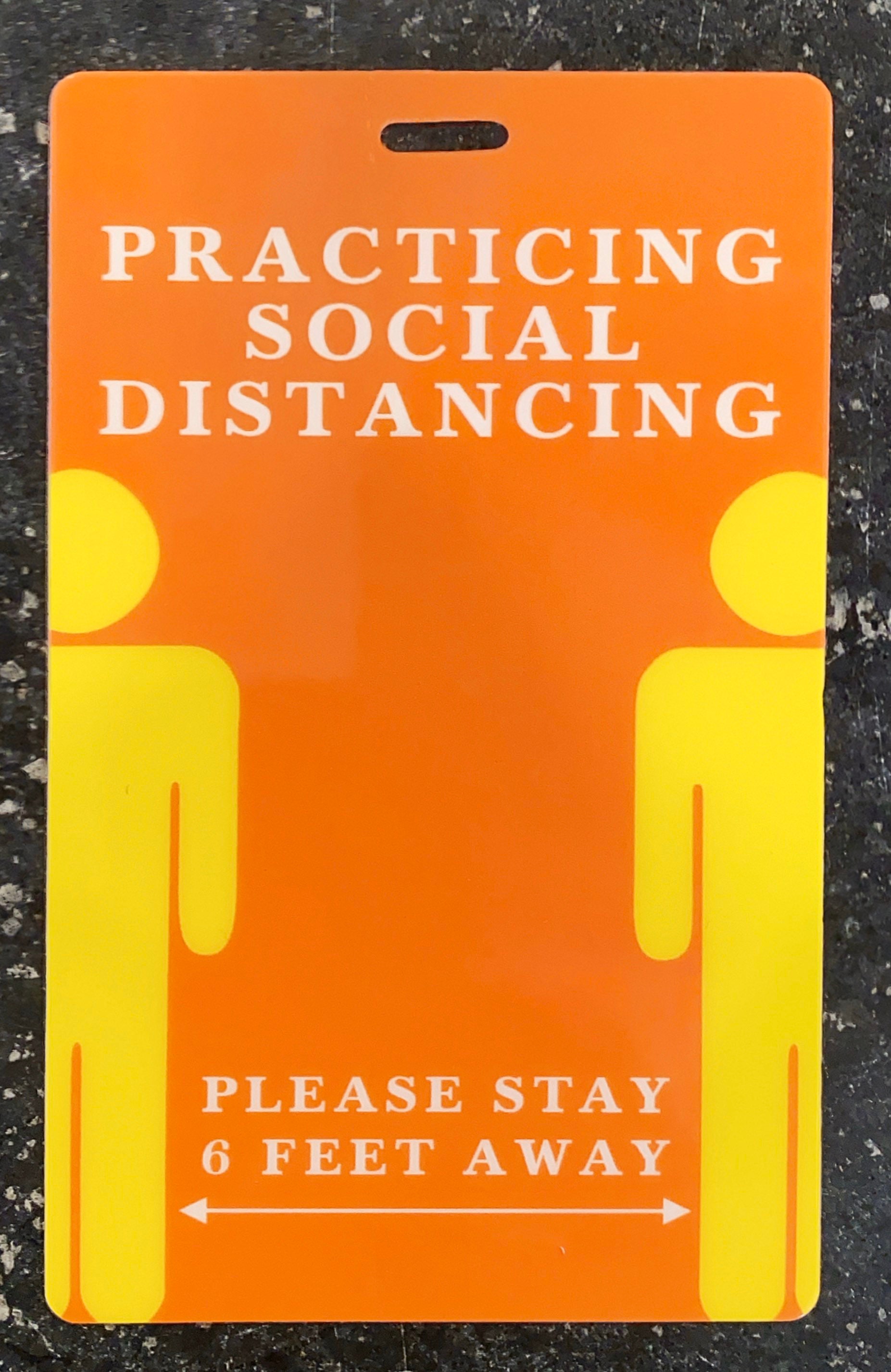 3 X 5 Plastic Badges for Social Distancing - Credit Card Thick - Etsy