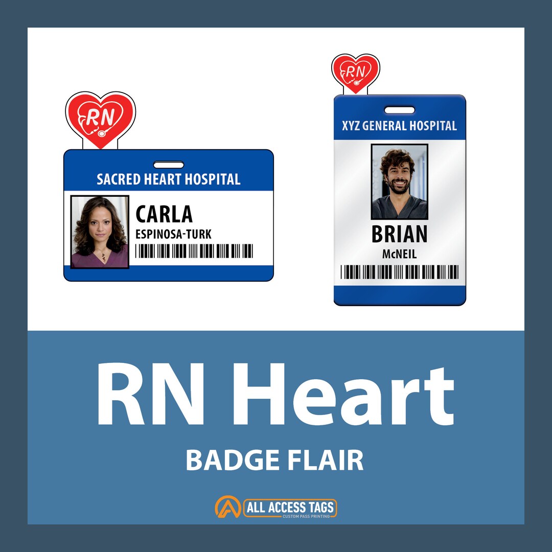 RN Heart Badge Topper & Badge Flair - Etsy