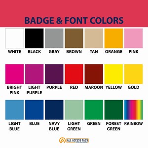 Custom Badge Buddy - Plastic Card Color and Text Customizable - Etsy