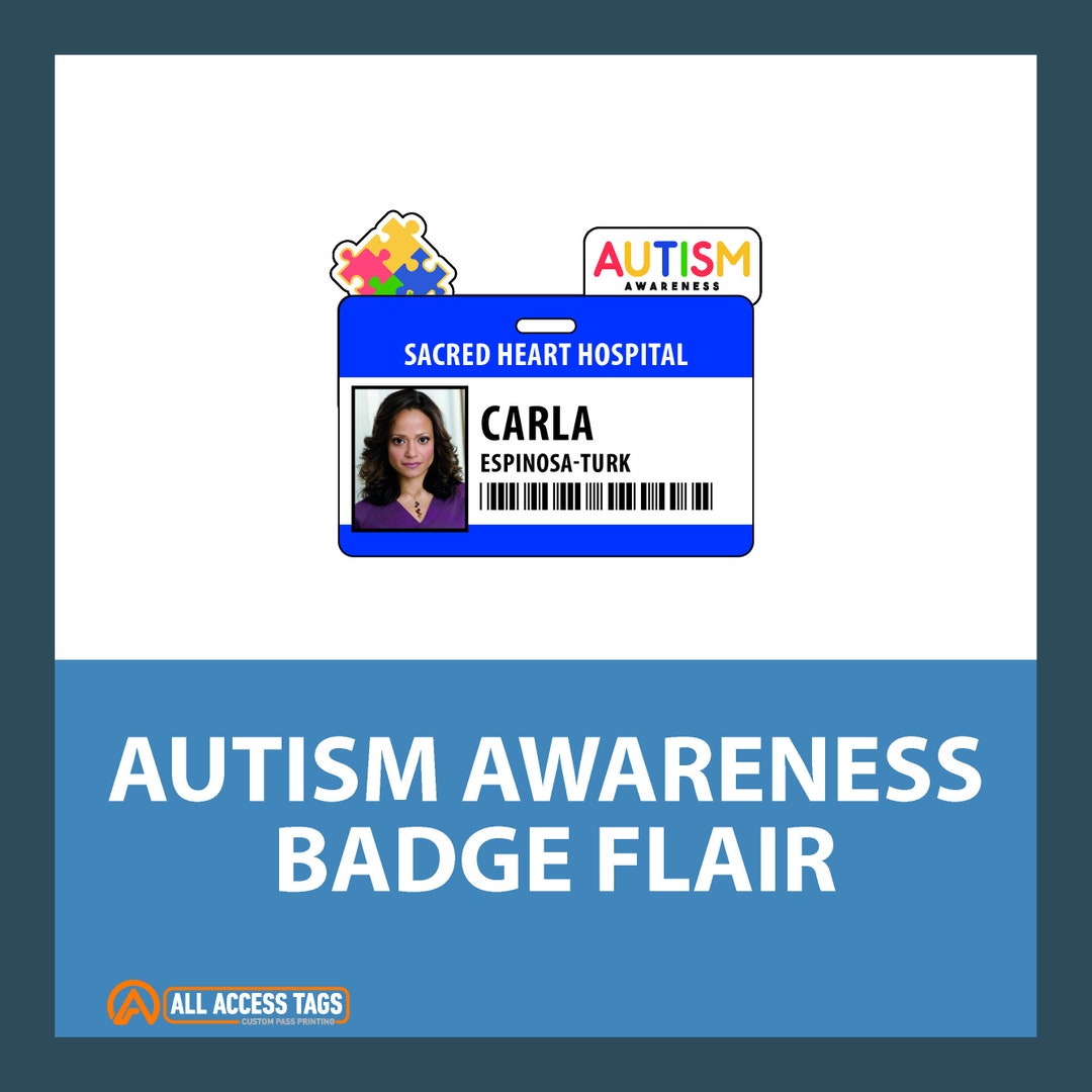 Autism Awareness Badge Topper & Badge Flair - Etsy
