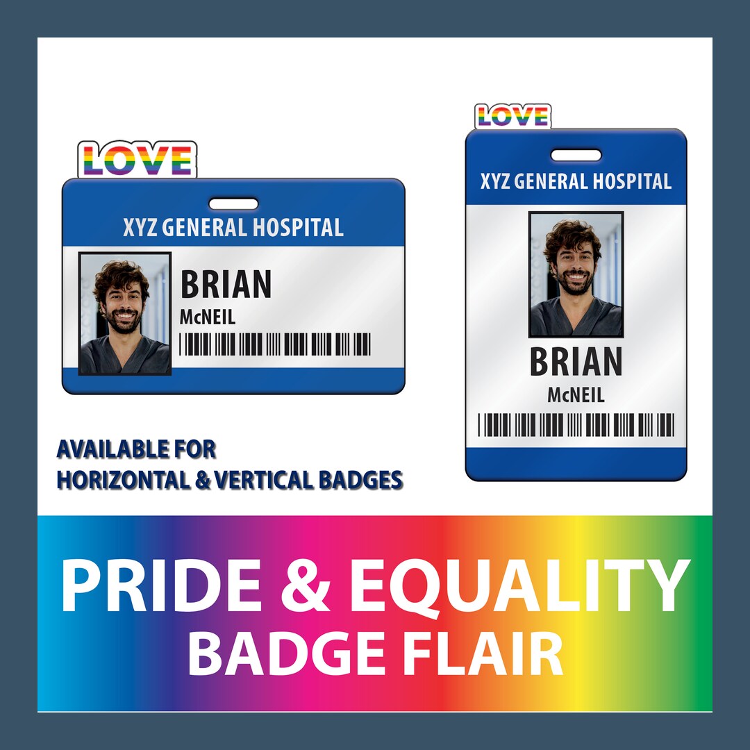 Pride & Equality Badge Buddy Flair / Badge Topper, Rainbow Love - for ...