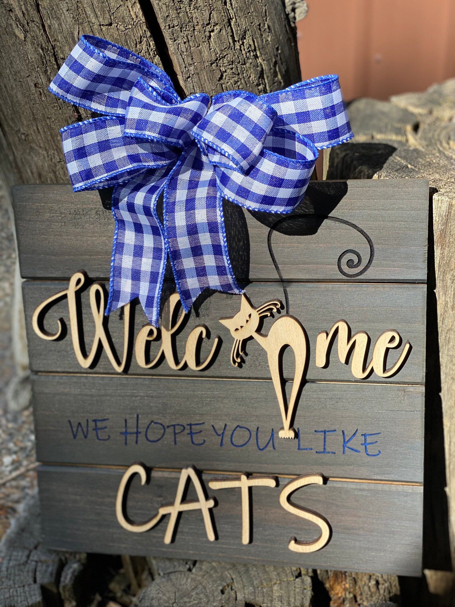 Welcome Sign Cats Sign Laser Engraving Wood Sign Gift - Etsy