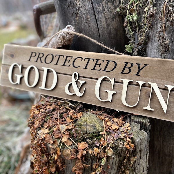 Sign Protected by God - Etsy