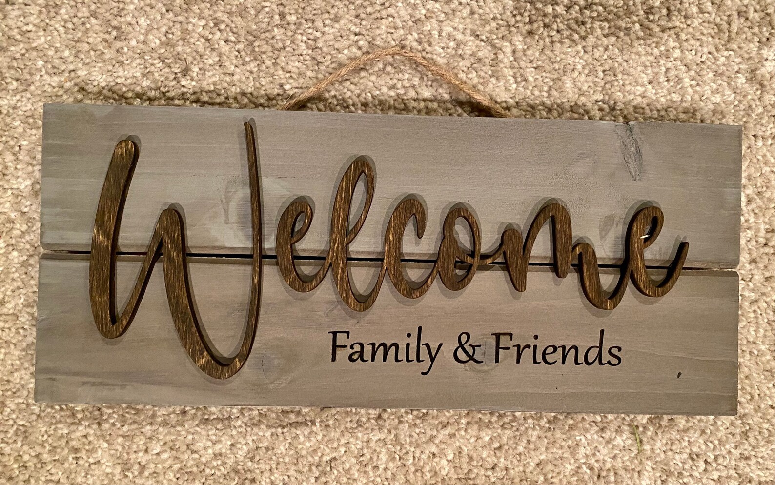 Wooden Welcome Family & Friends sign | Etsy