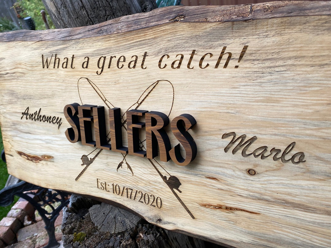 Rustic Wedding Sign, Live Edge Wood Gift, Custom Designed to Fit Your ...