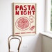 Pasta Night Poster - Spaghetti Poster - Food Print - Modern Kitchen ...
