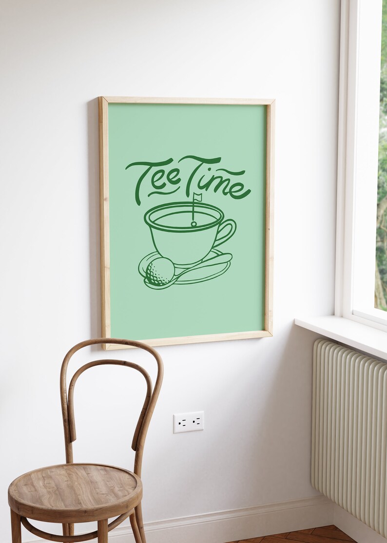 Tee Time Golf Print - Cute Golfing Digital Download - Feminine Wall Art ...
