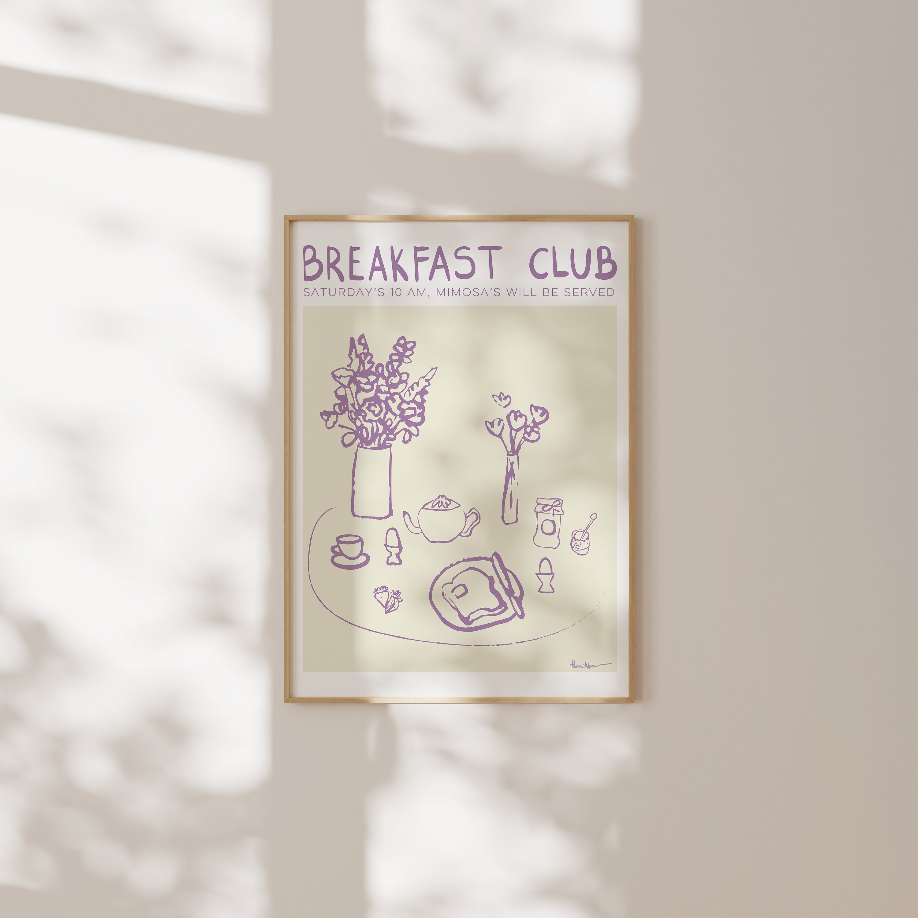 Breakfast Club Mimosas Art Print – Retro Kitchen Wall Decor (digital ...