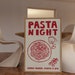 Pasta Night Poster - Spaghetti Poster - Food Print - Modern Kitchen ...