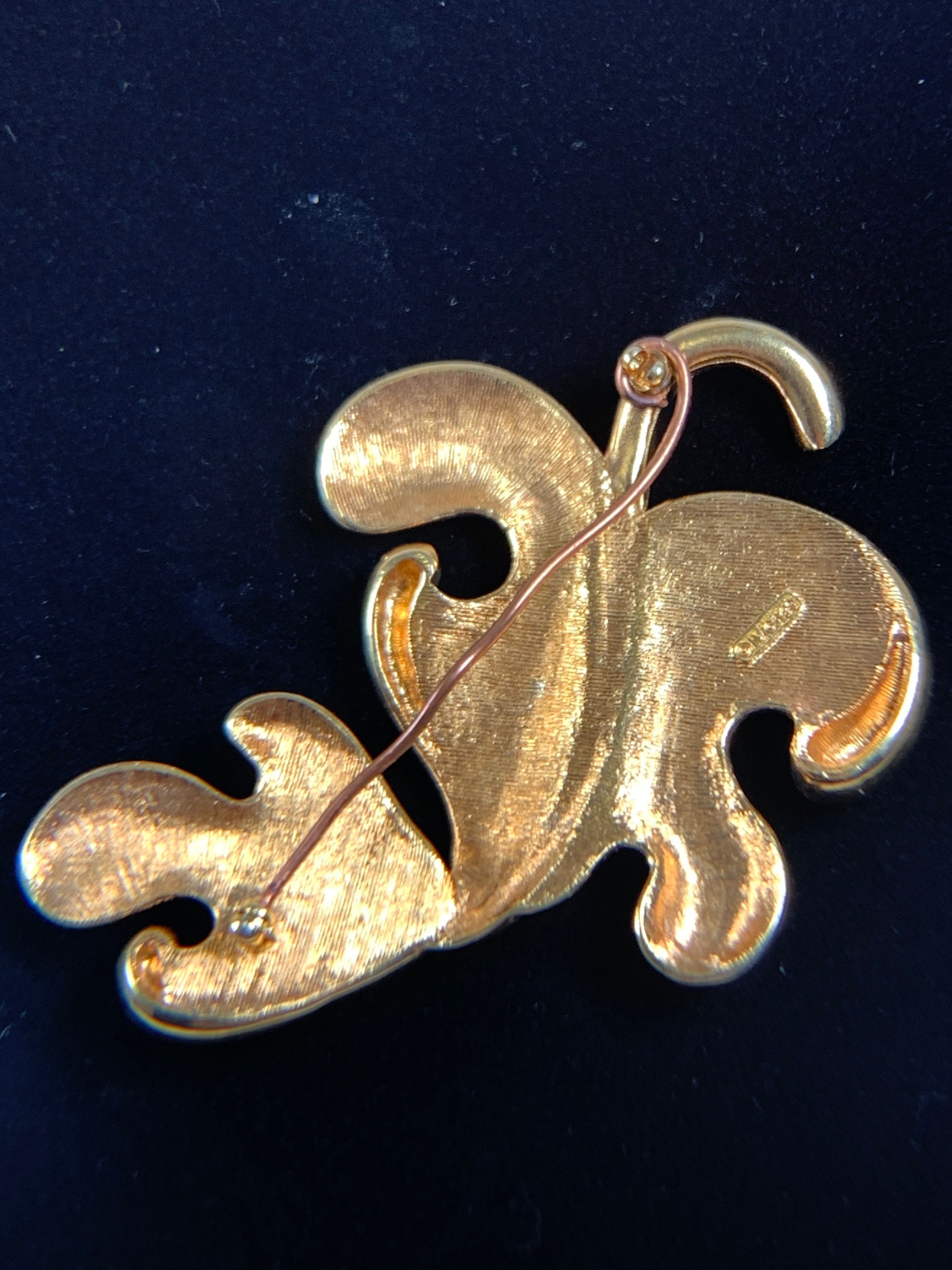 Golden Monet Leaf Brooch. Monet Jewelry. - Etsy