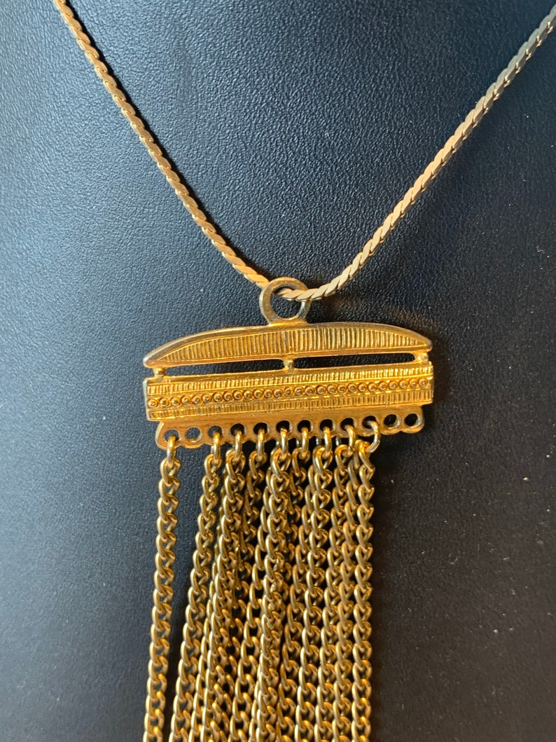 Vintage Gold Dangle Pendant Chain Necklace - Etsy