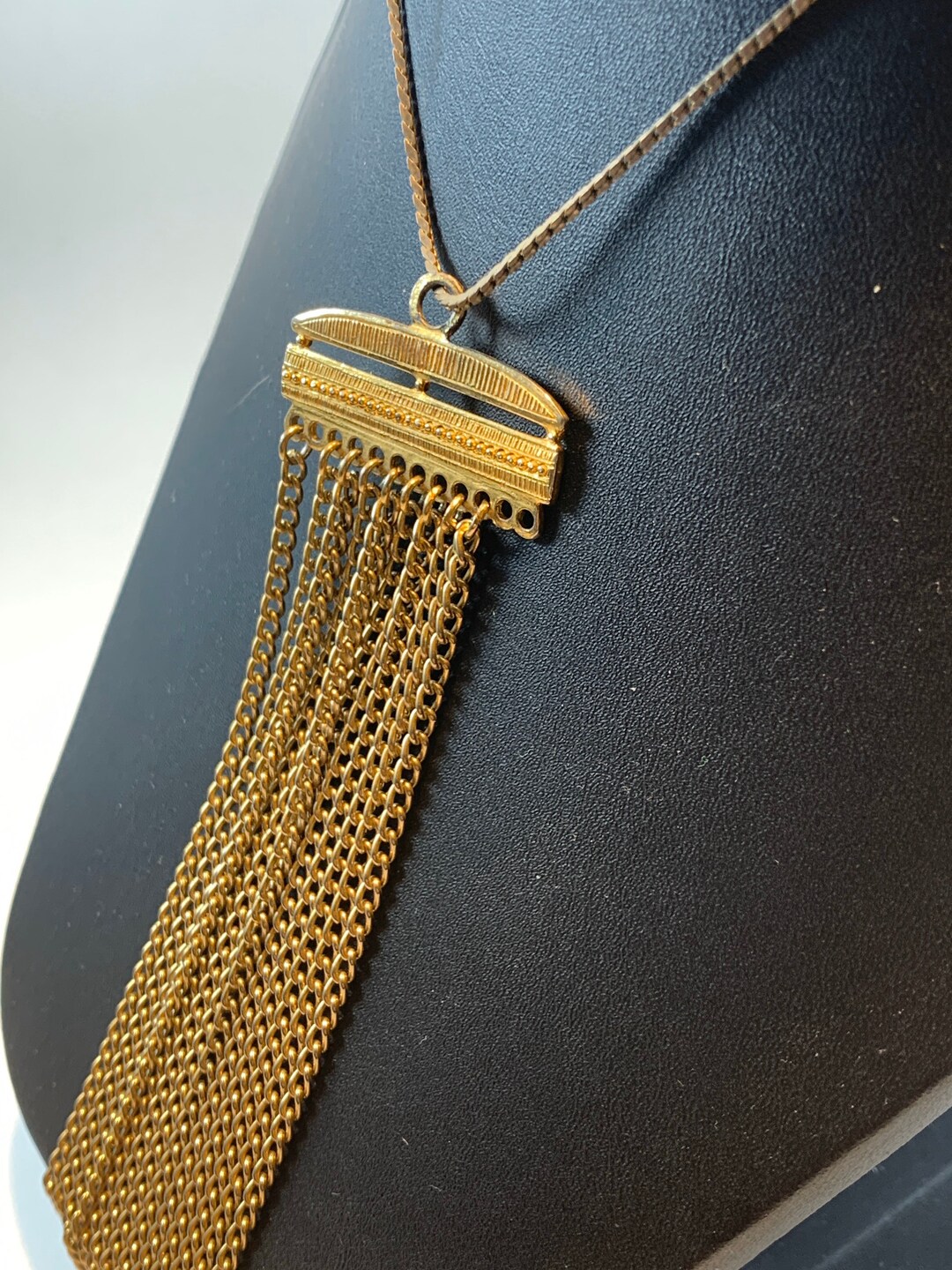 Vintage Gold Dangle Pendant Chain Necklace - Etsy