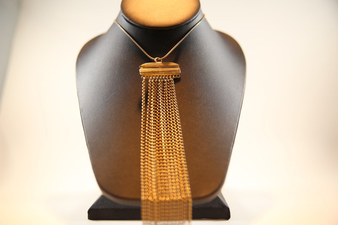 Vintage Gold Dangle Pendant Chain Necklace - Etsy