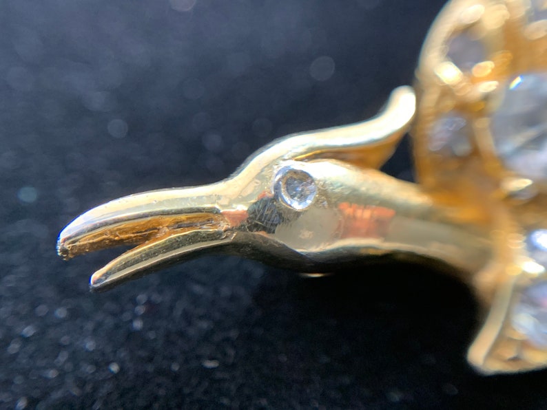 Vintage Gold and Diamond Bird Brooch Pin. - Etsy