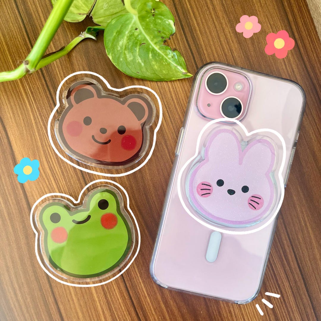 Cute Animal Phone Grips | Cute Phone Holder, Kawaii Phone Holder ...