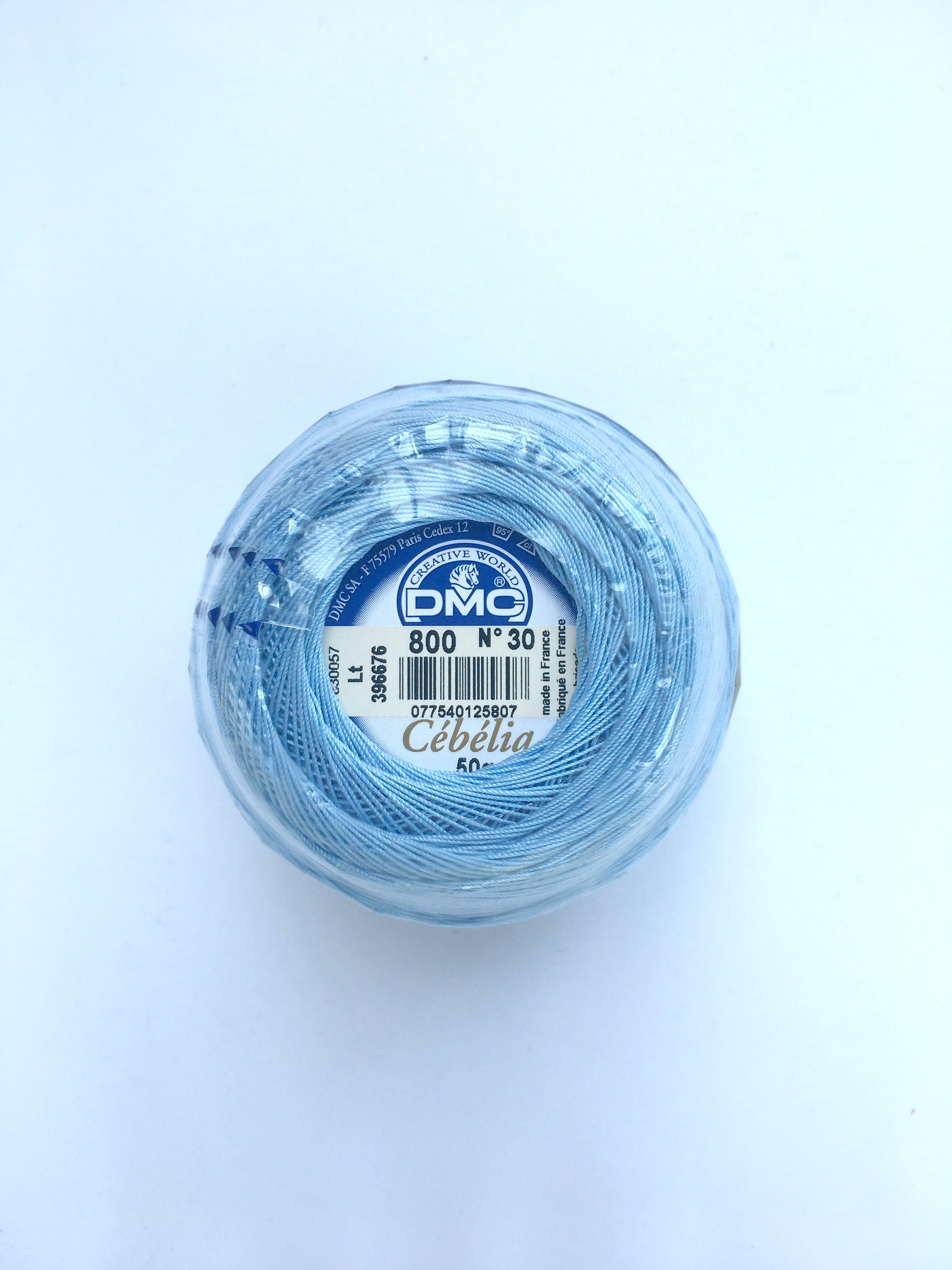 DMC 800 Delft Blue Pale Cebelia Size 30 Crochet Tatting Thread Bead ...