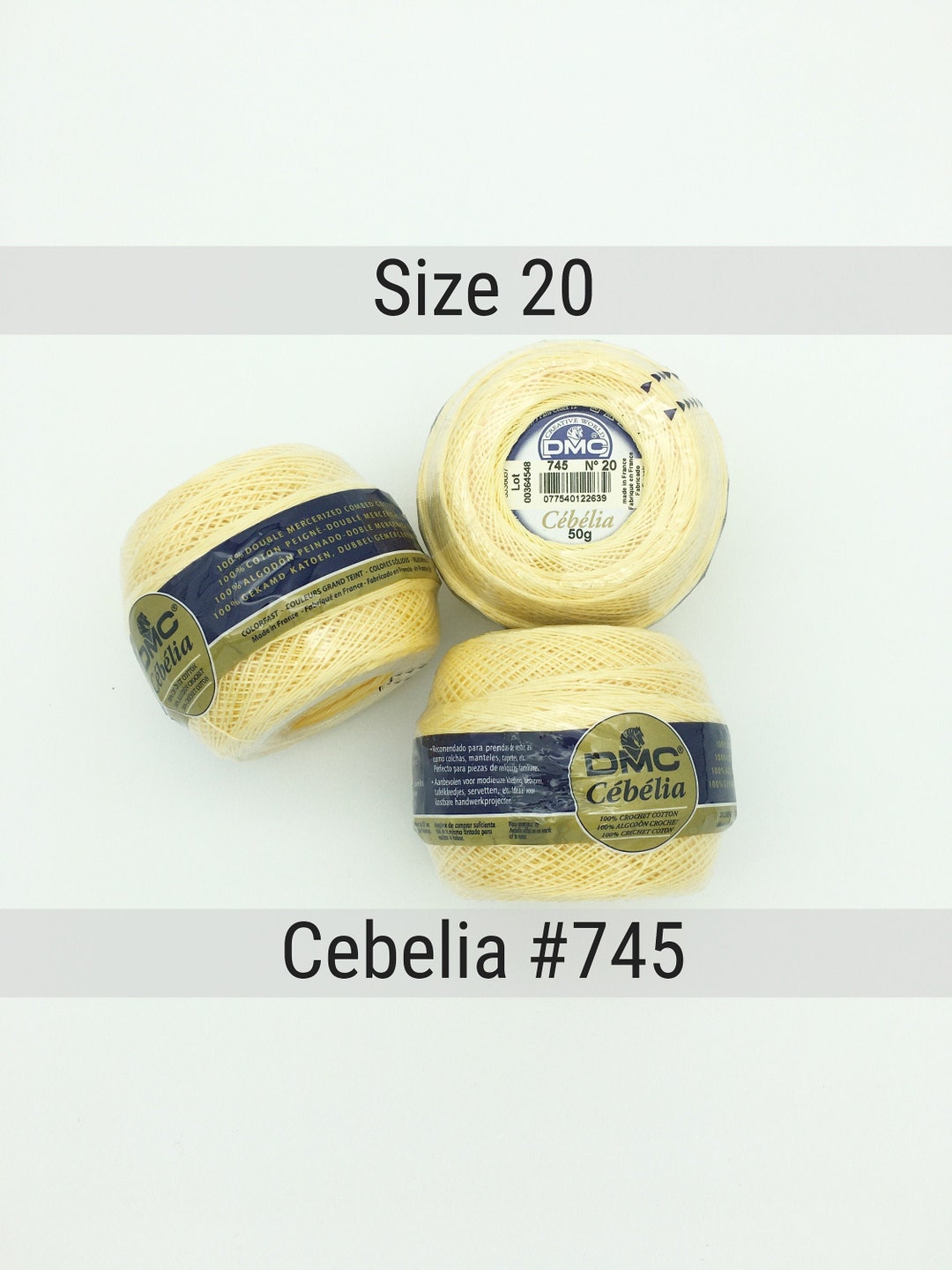 DMC 745 Sunshine yellow Cebelia Size 20 Crochet Tatting - Etsy.de