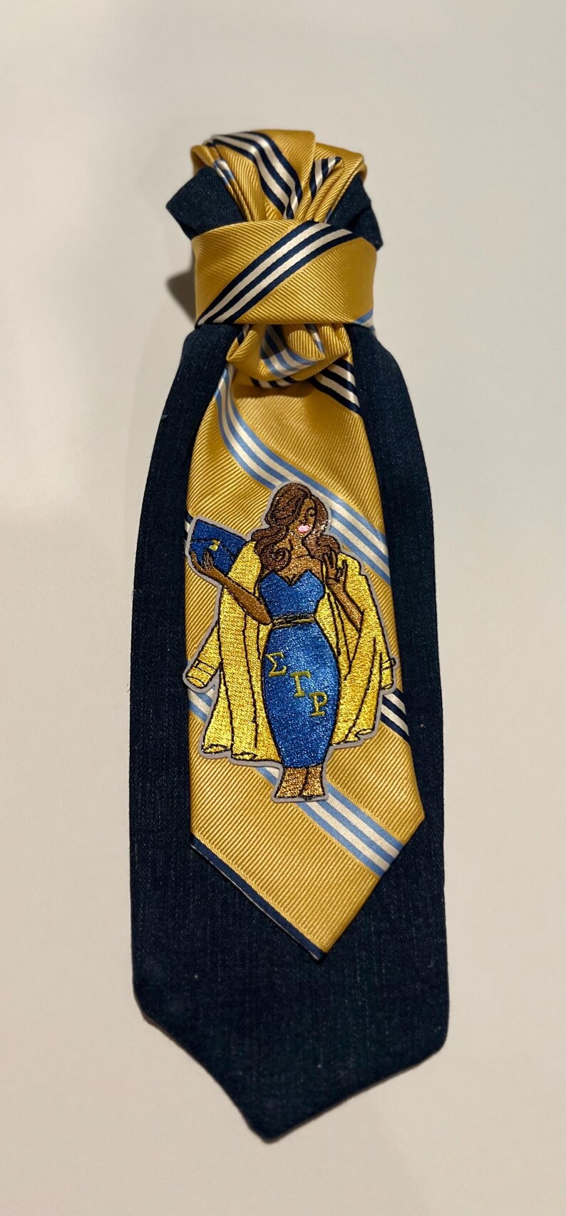 Custom Sigma Gamma Rho Tie – Handmade Denim Sorority Accessory | Rhoyal ...
