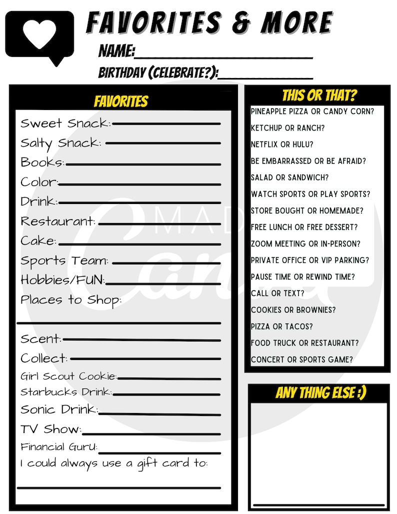 Employee Favorites List, My Favorite Things, Employee Wish List ... Employee Favorites List, My Favorite Things, Employee Wish List ...