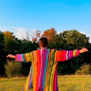 Joshelyns Closet Premade Wacky Hand Crotchet Long Cardigan Womens M-XL ...