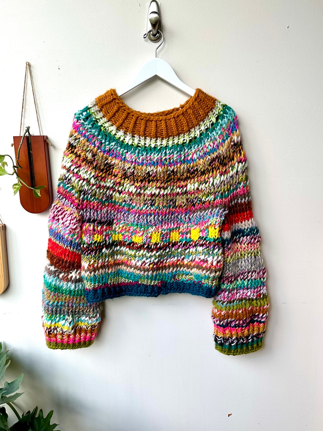 Joshelyns Closet Premade Wacky Hand Knit Cropped Sweater Womens M-XL ...