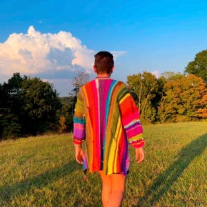 Joshelyns Closet Premade Wacky Hand Crotchet Long Cardigan Womens M-XL ...