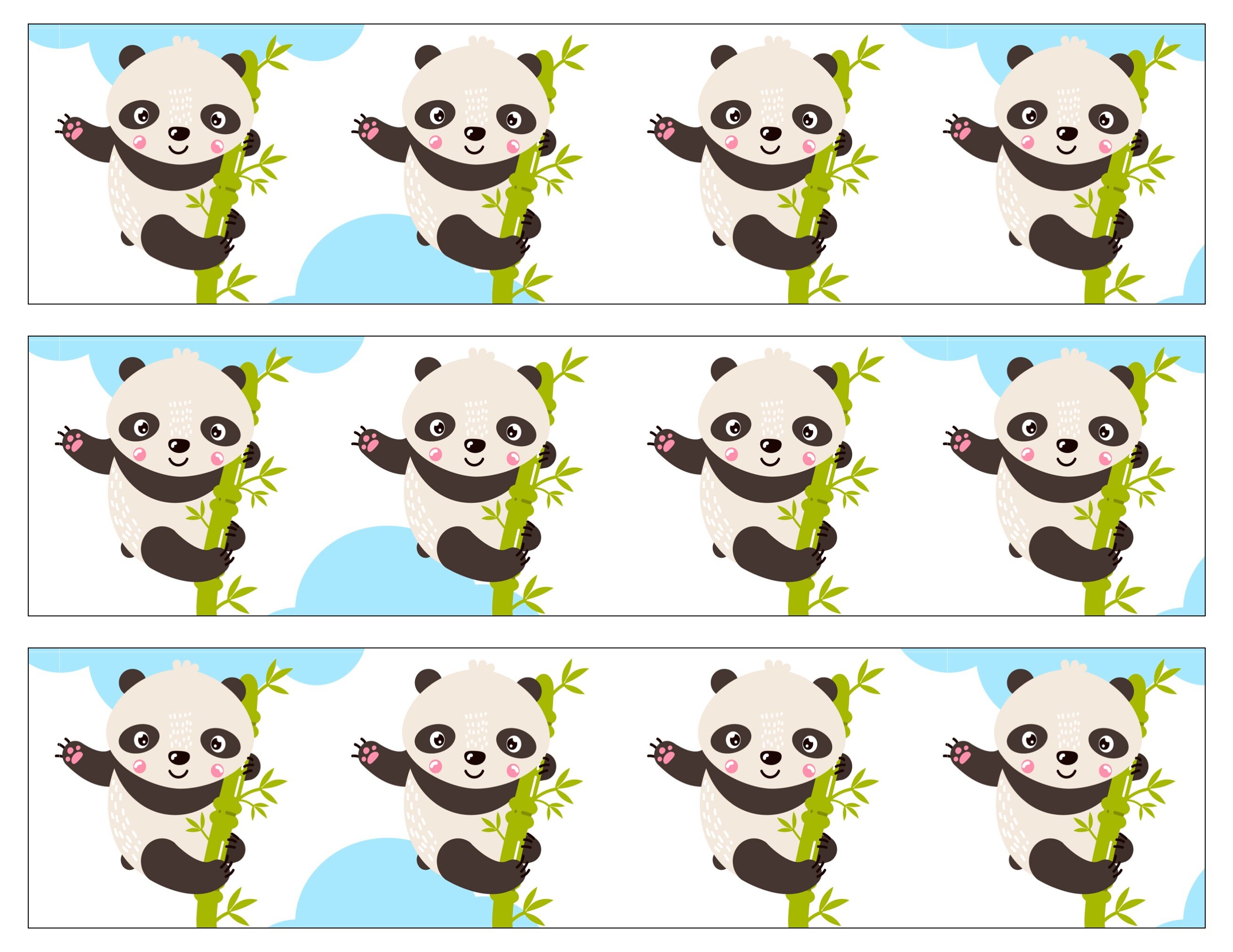 Panda Bulletin Board Border 4 Printable Designs - Etsy
