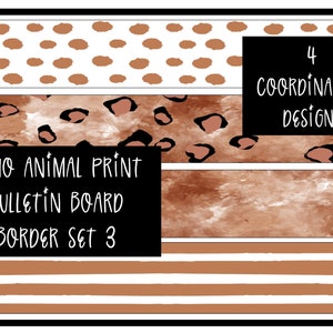 Boho Animal Print Bulletin Board Border 4 Printable Designs (set 3) - Etsy
