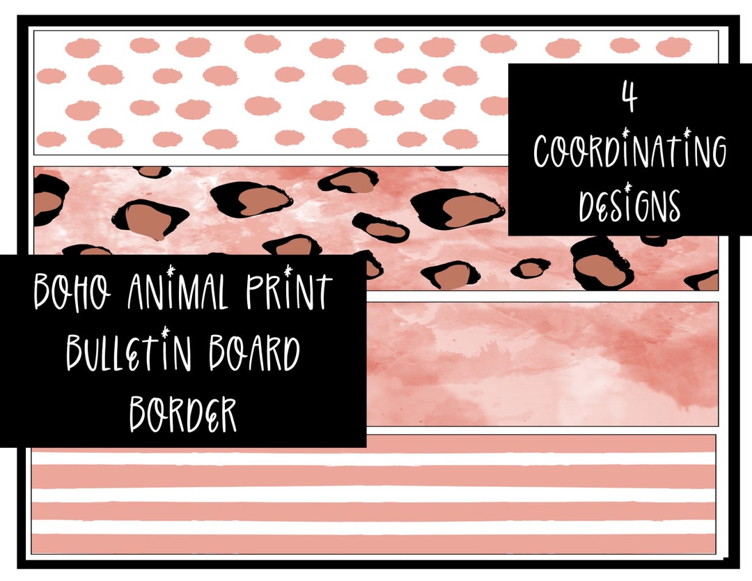 Boho Animal Print Bulletin Board Border 4 Printable Designs (set 1) - Etsy