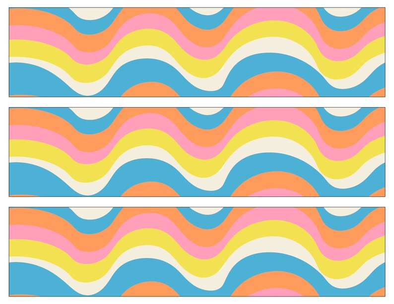 Feelin' Groovy Bulletin Board Border 5 Printable Designs - Etsy