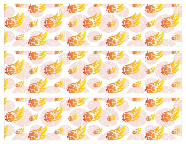 Basketball Bulletin Board Border 4 Printable Designs - Etsy