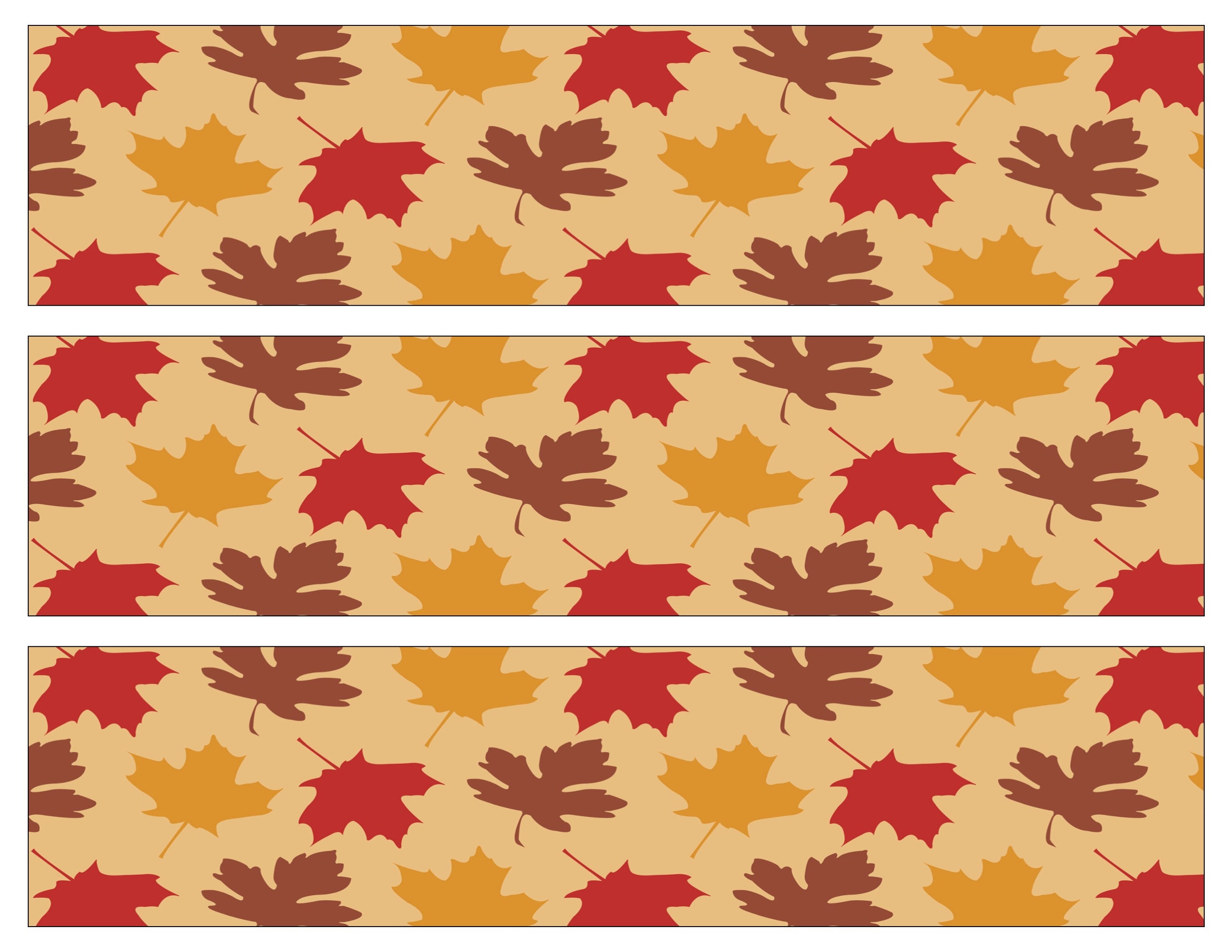 Fall Leaves Bulletin Board Border 5 Printable Designs - Etsy