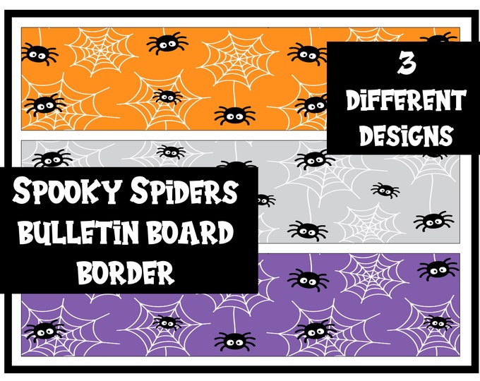 Spooky Spiders Bulletin Board Border 3 Printable Designs - Etsy