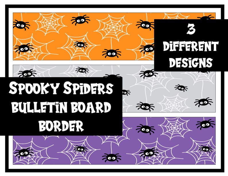 Spooky Spiders Bulletin Board Border 3 Printable Designs - Etsy