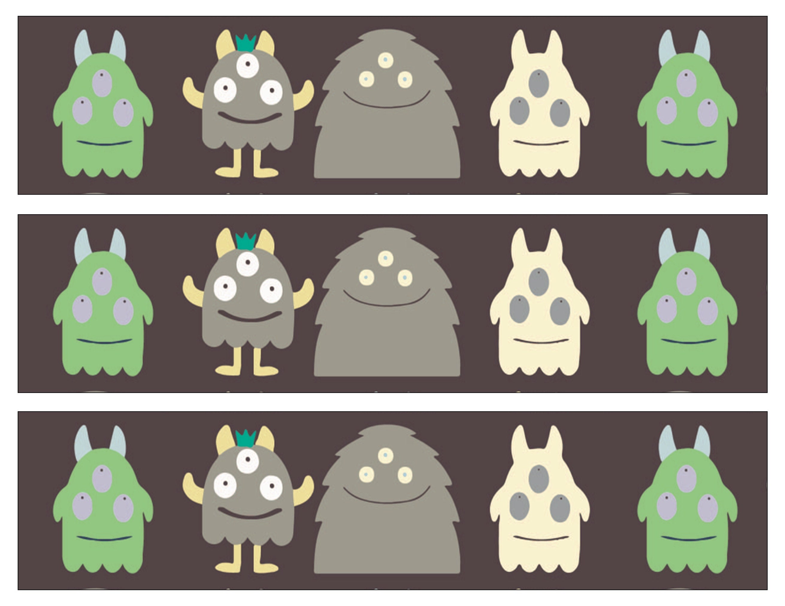 Cute Monster Bulletin Board Border 6 Printable Designs - Etsy