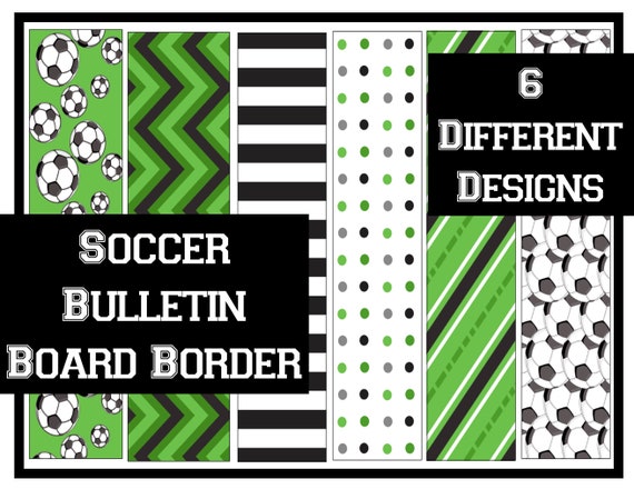 Soccer Bulletin Board Border 6 Printable Designs - Etsy