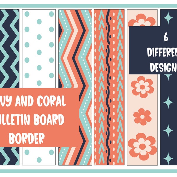 Coral Navy and White - Etsy