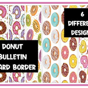 Donut Bulletin Board Border 6 Printable Designs - Etsy