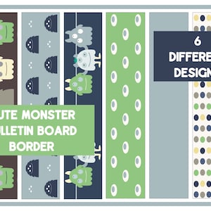 Cute Monster Bulletin Board Border 6 Printable Designs - Etsy