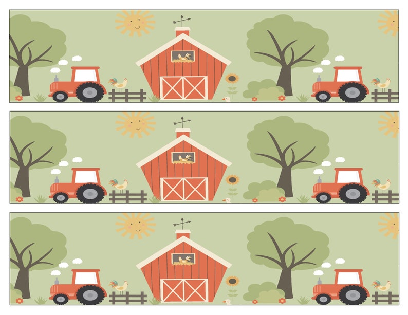 Tractor Bulletin Board Border 4 Printable Designs - Etsy