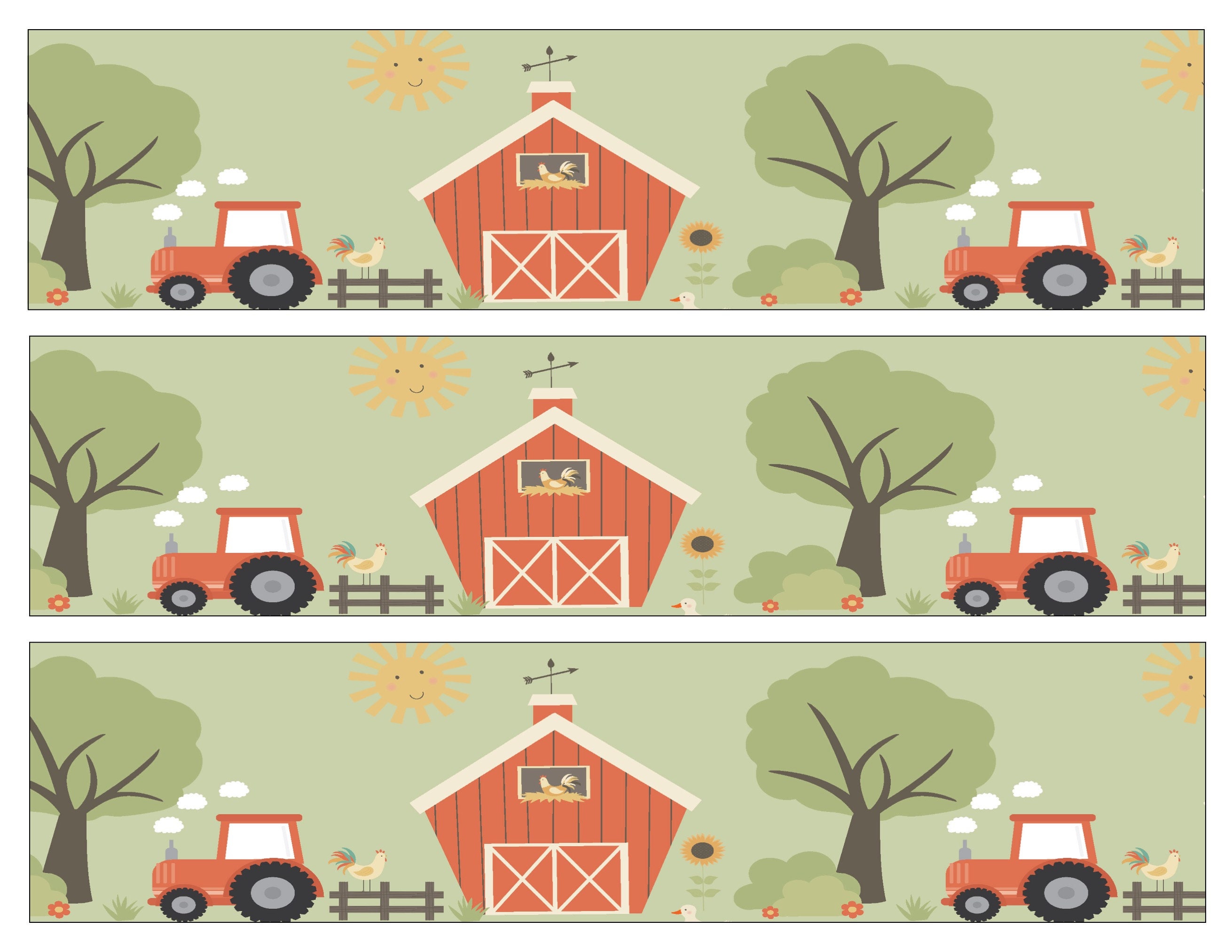 Tractor Bulletin Board Border 4 Printable Designs - Etsy