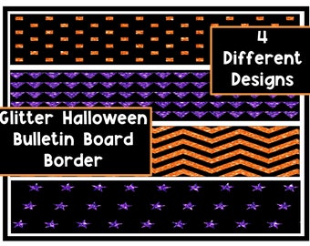 Neon Halloween Bulletin Board Border 3 Printable Designs - Etsy