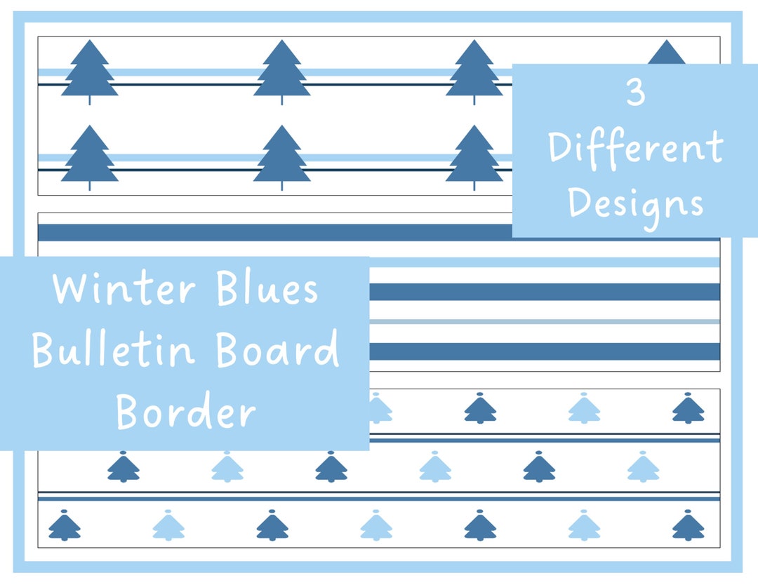 Winter Blues Bulletin Board Border 3 Printable Designs - Etsy