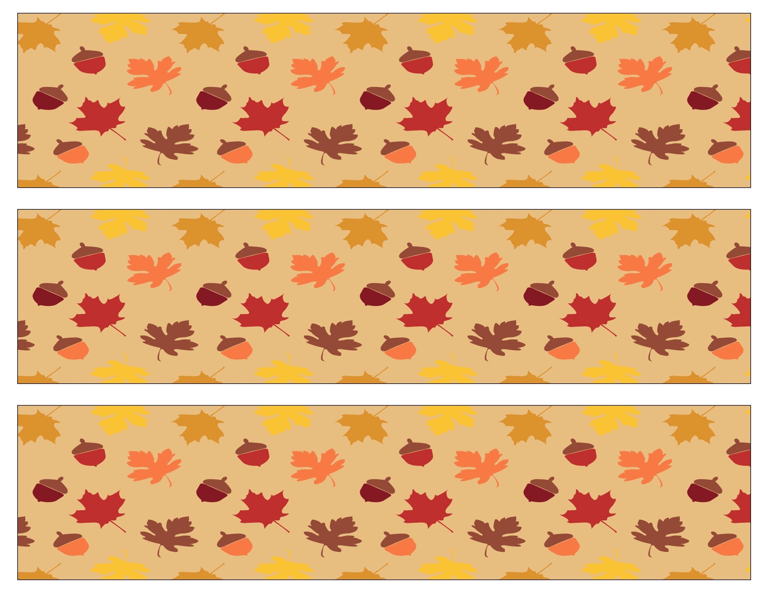 Fall Leaves Bulletin Board Border 5 Printable Designs - Etsy