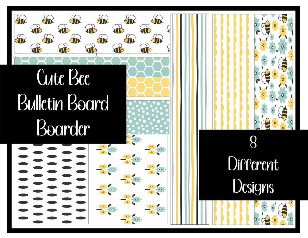Cute Bee Bulletin Board Border 8 Printable Designs - Etsy