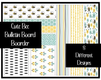Bumblebee Bulletin Board Border 8 Printable Designs - Etsy