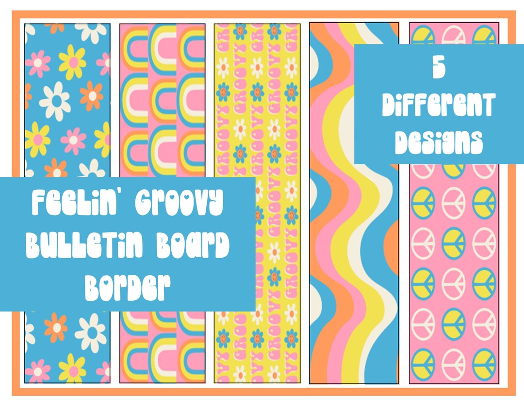 Feelin' Groovy Bulletin Board Border 5 Printable Designs - Etsy