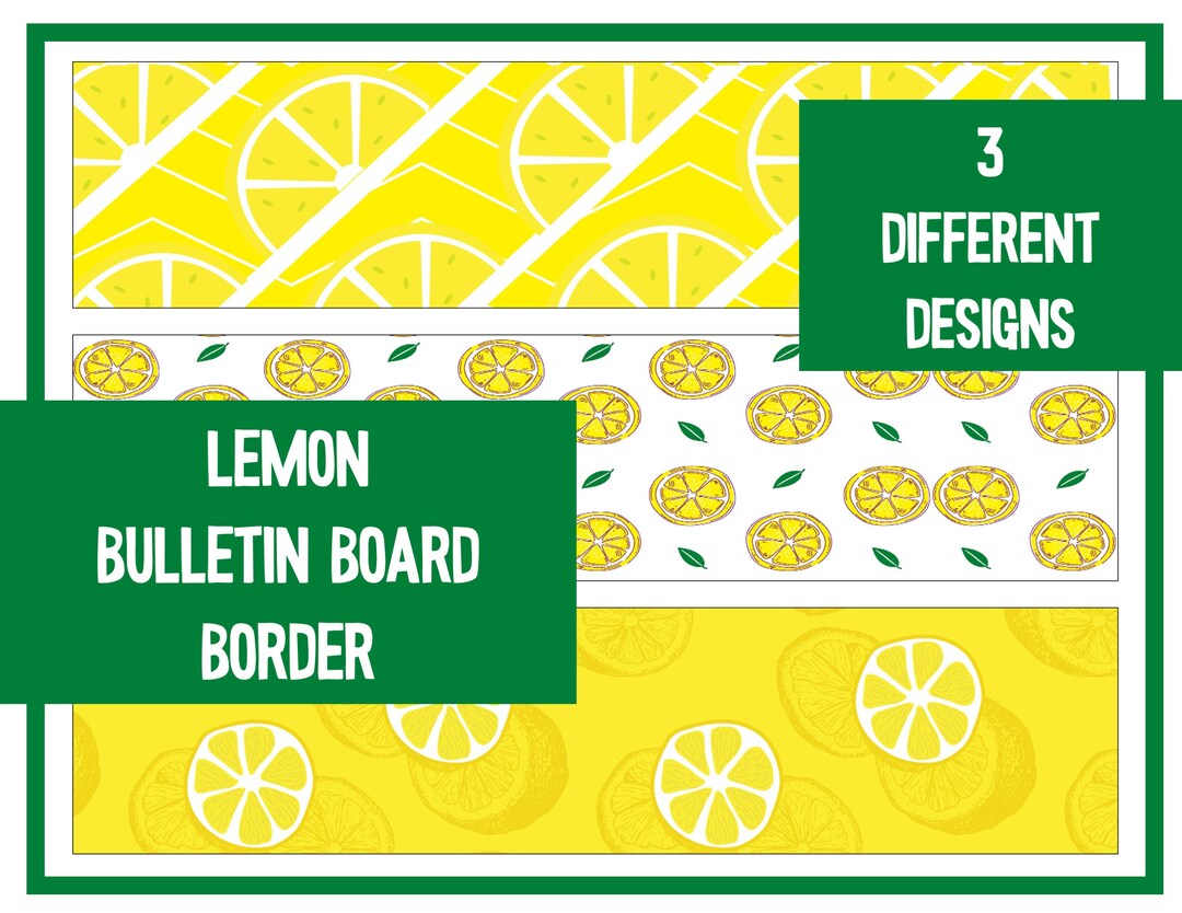 Lemon Bulletin Board Border 3 Printable Designs - Etsy