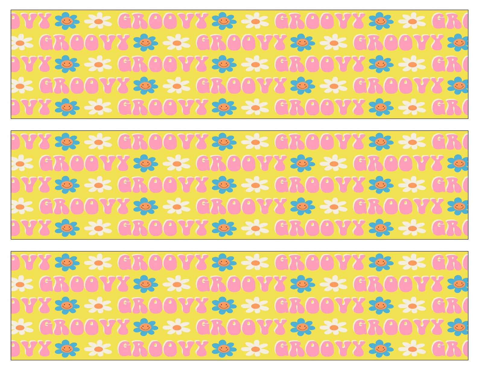 Feelin' Groovy Bulletin Board Border 5 Printable Designs - Etsy